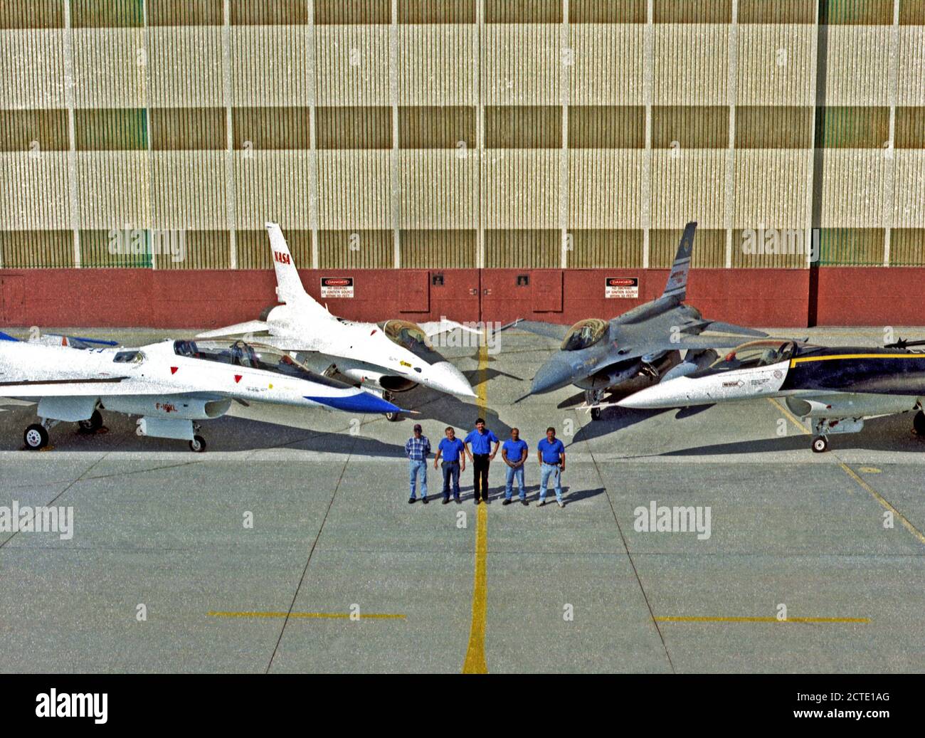 Four different versions of the F-16 were used by Dryden in the 1990s ...