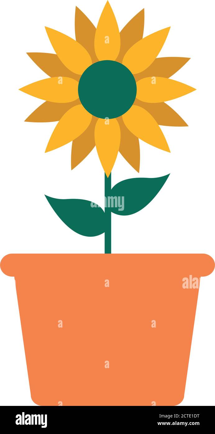 Lush flower plant pot Stock Vector Images - Alamy