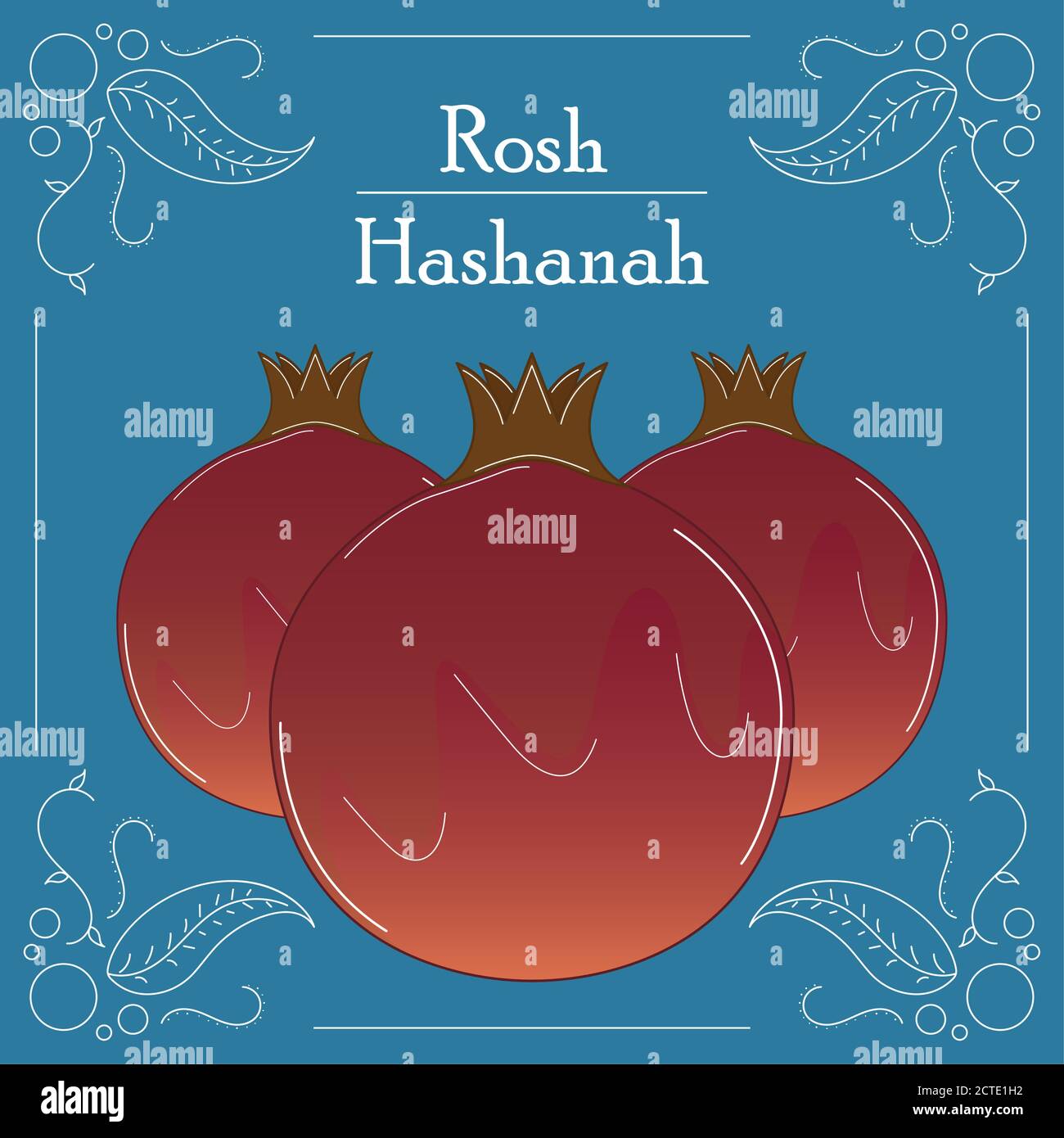 Rosh Hashanah celebration poster with a pomegranates - Vector Stock ...