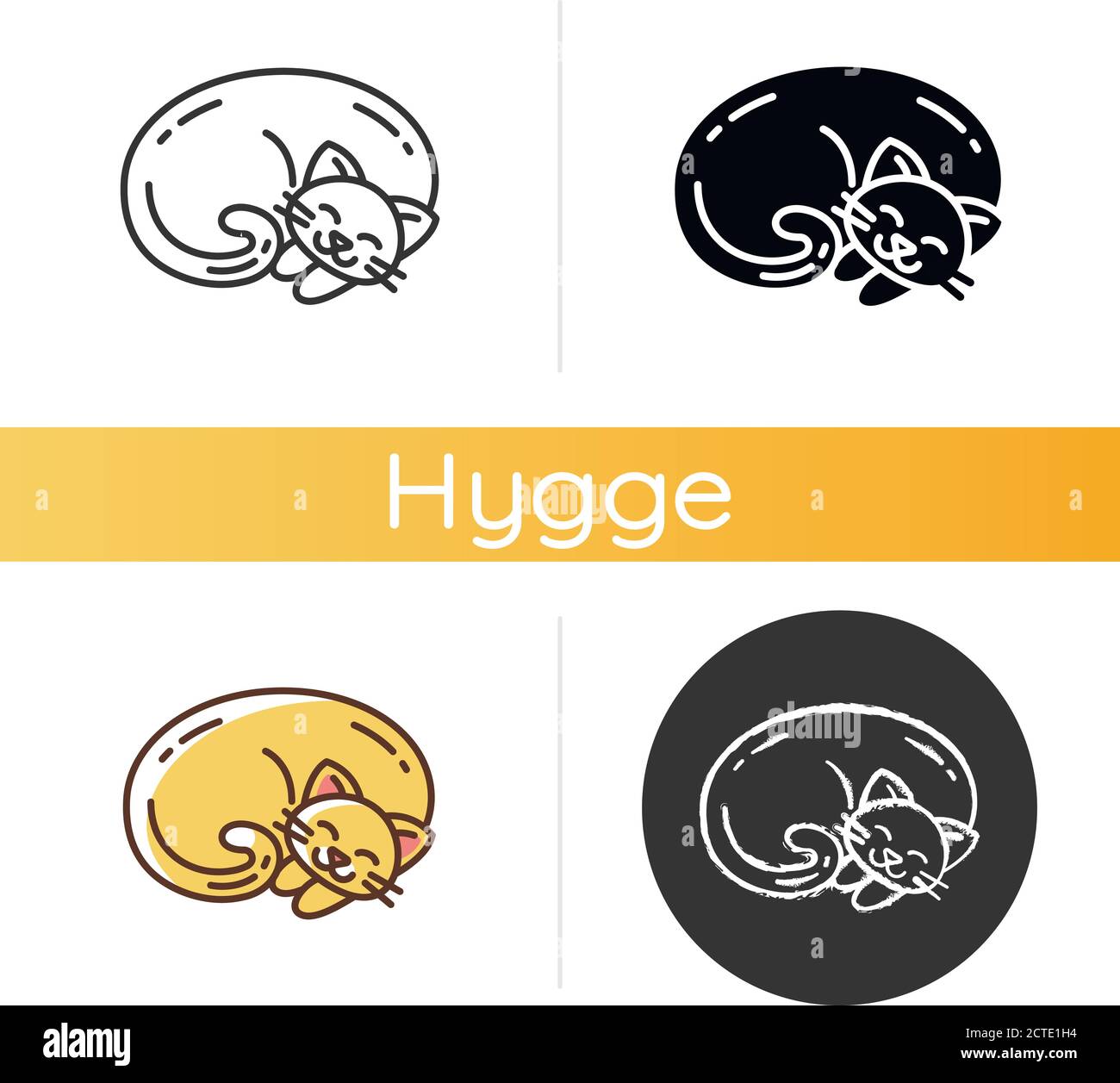 Curled up cat Stock Vector Images - Alamy