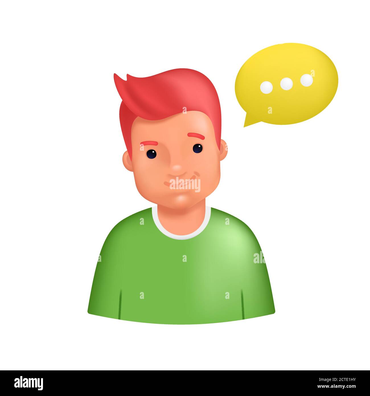 Smiling realistic male avatar wearing green sweater Stock Vector Image ...