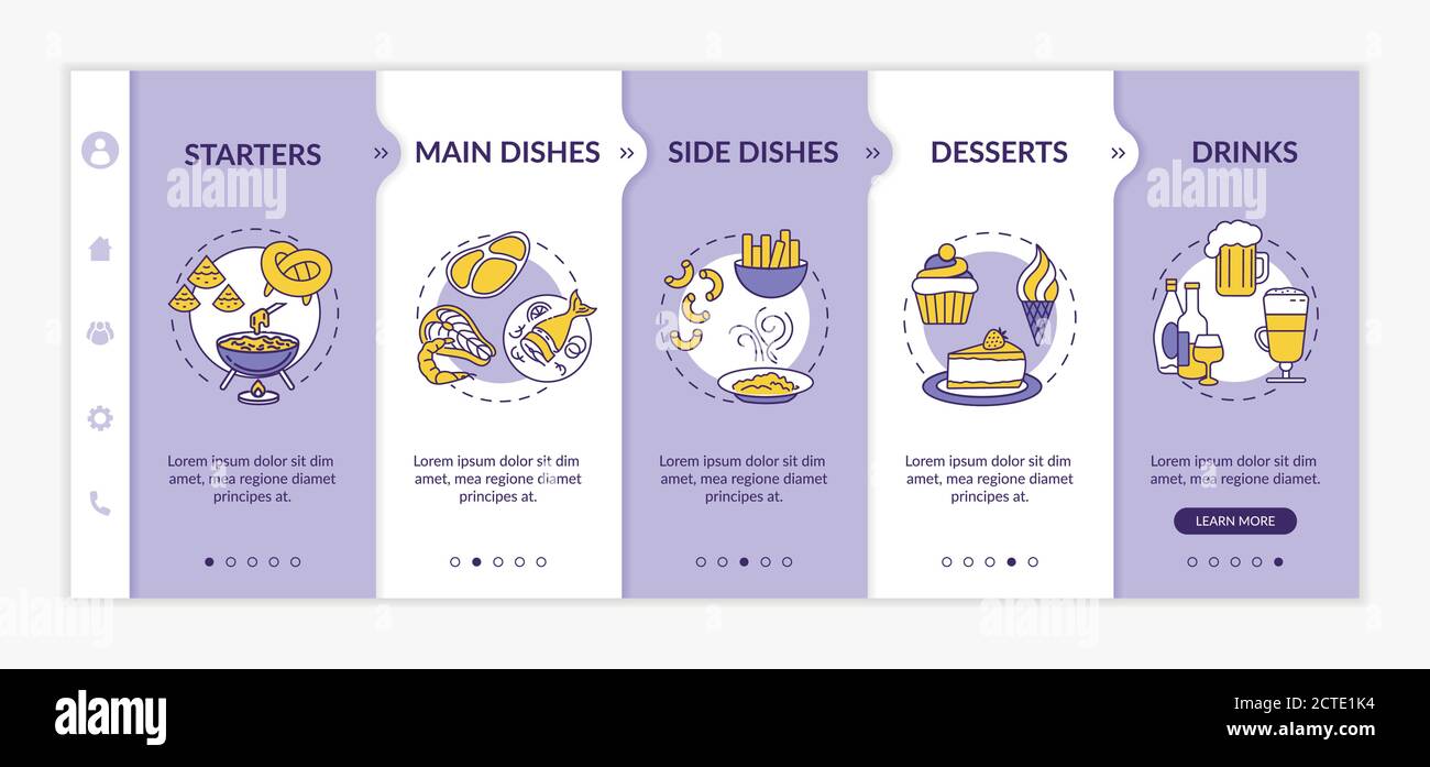 Restaurant menu onboarding vector template Stock Vector Image & Art - Alamy