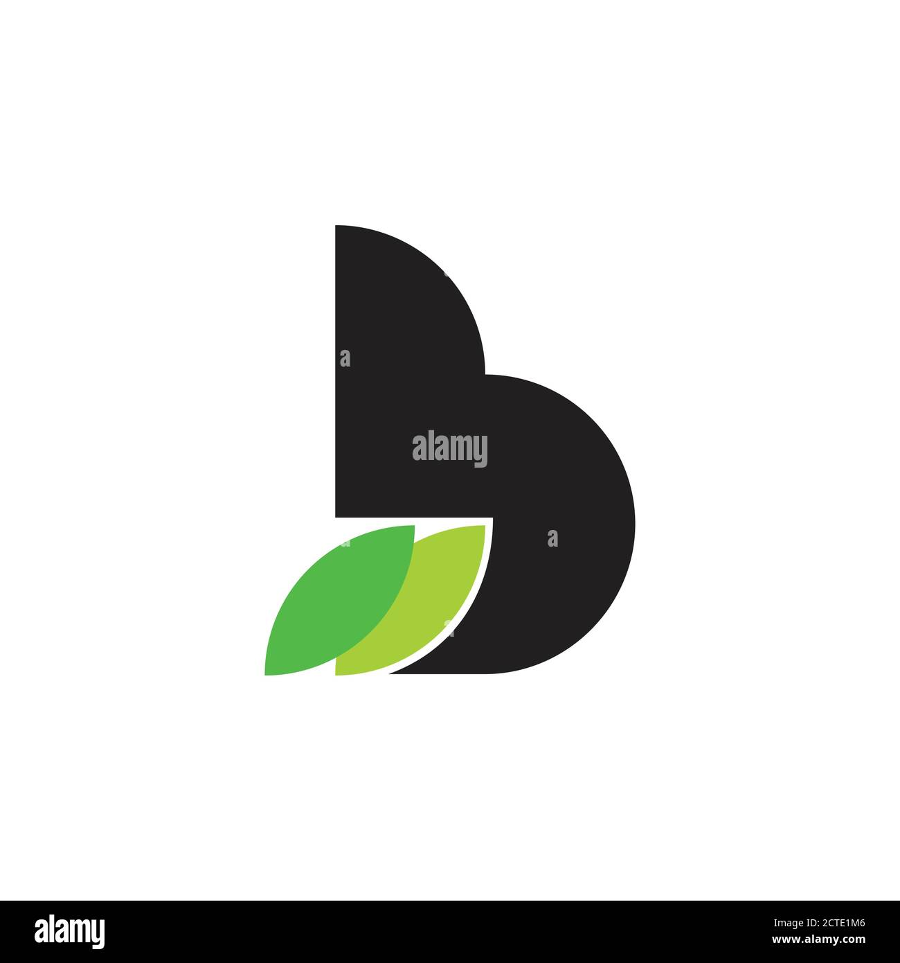 letter b geometric leaf green nature design vector Stock Vector Image ...