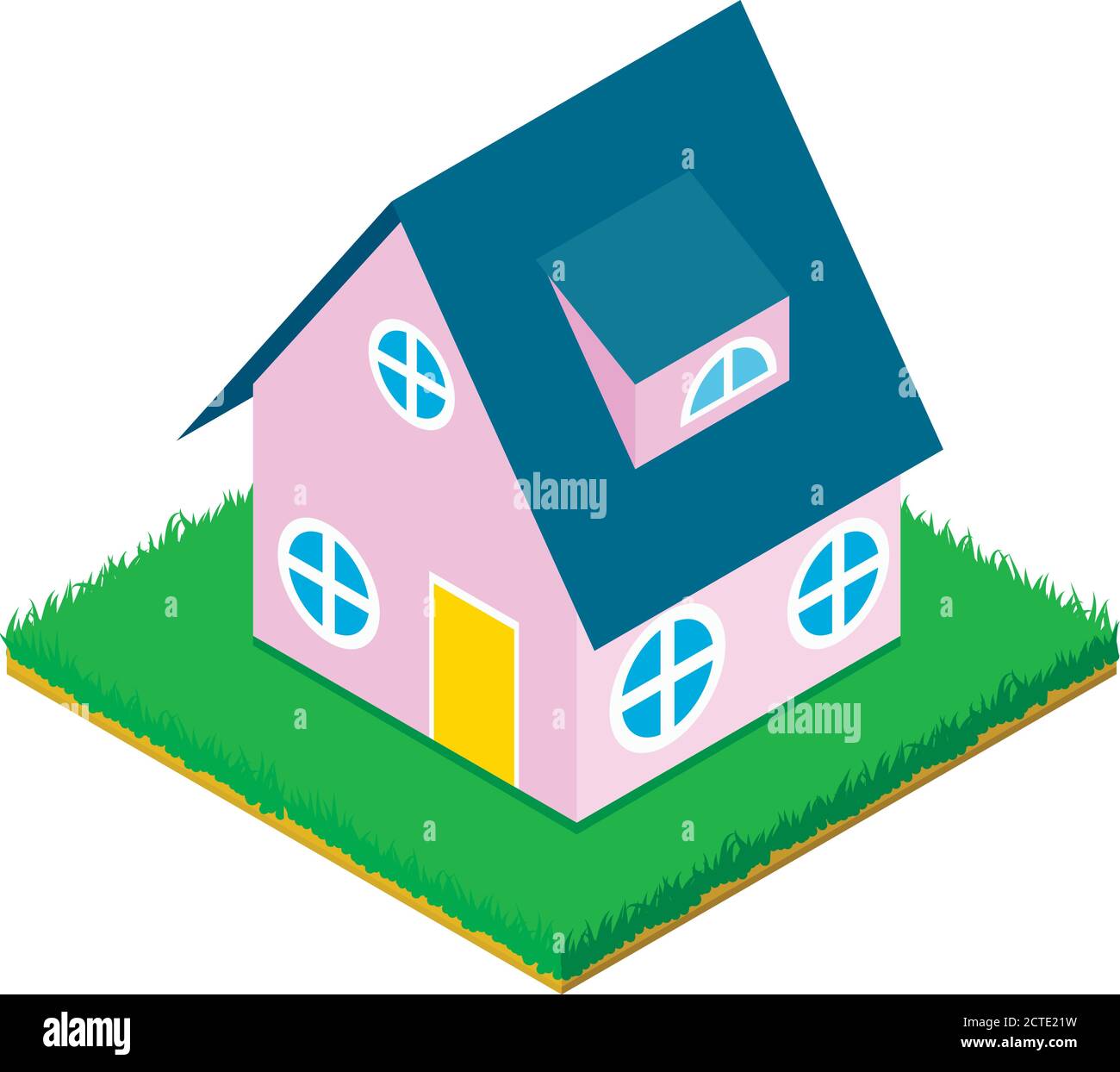 Pink house icon, isometric style Stock Vector Image & Art - Alamy