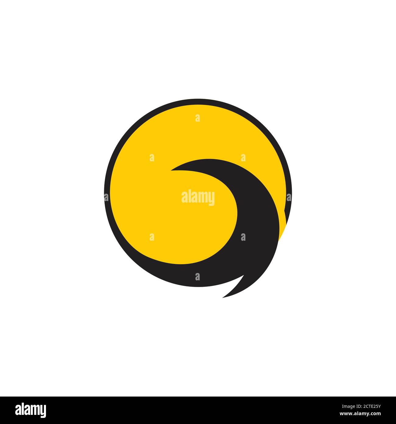 circle geometric moon waves silhouette circle logo vector Stock Vector ...