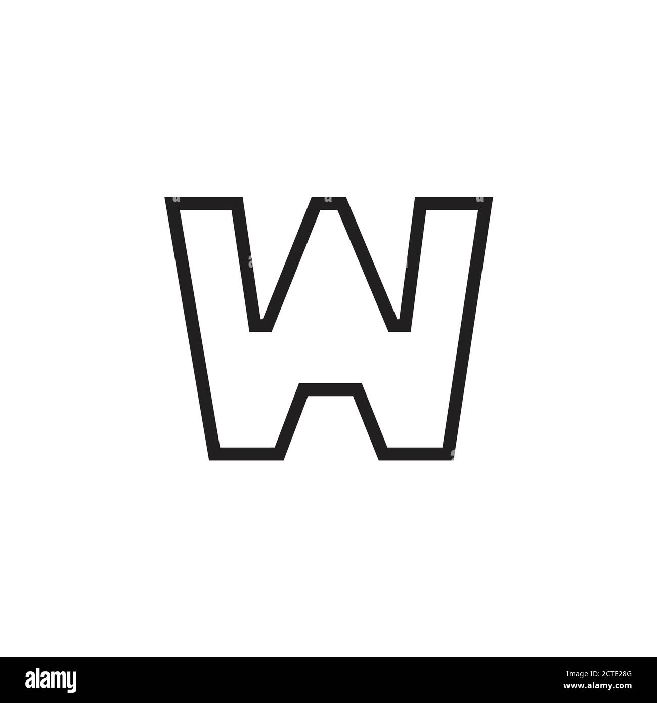 letter w thin lines art modern design logo vector Stock Vector Image ...