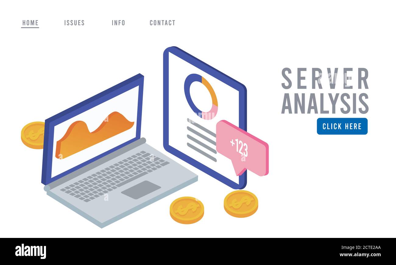 data analysis technology with laptop and tablet devices vector ...