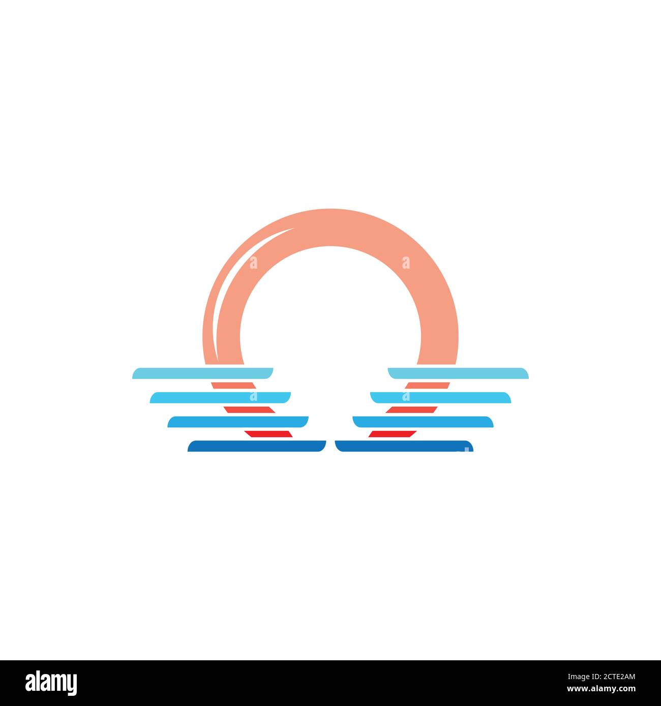 sun blue waves gradient abstract logo vector Stock Vector Image & Art ...