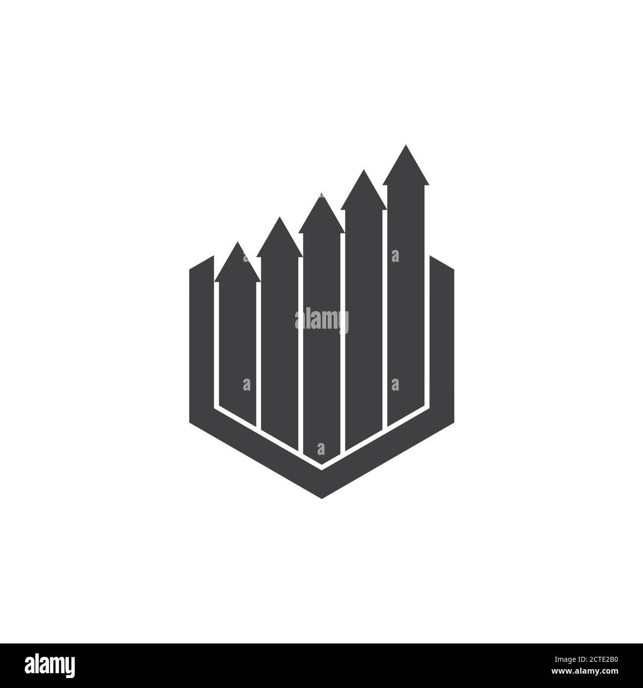 hexagonal arrow up geometric chart symbol logo vector Stock Vector ...