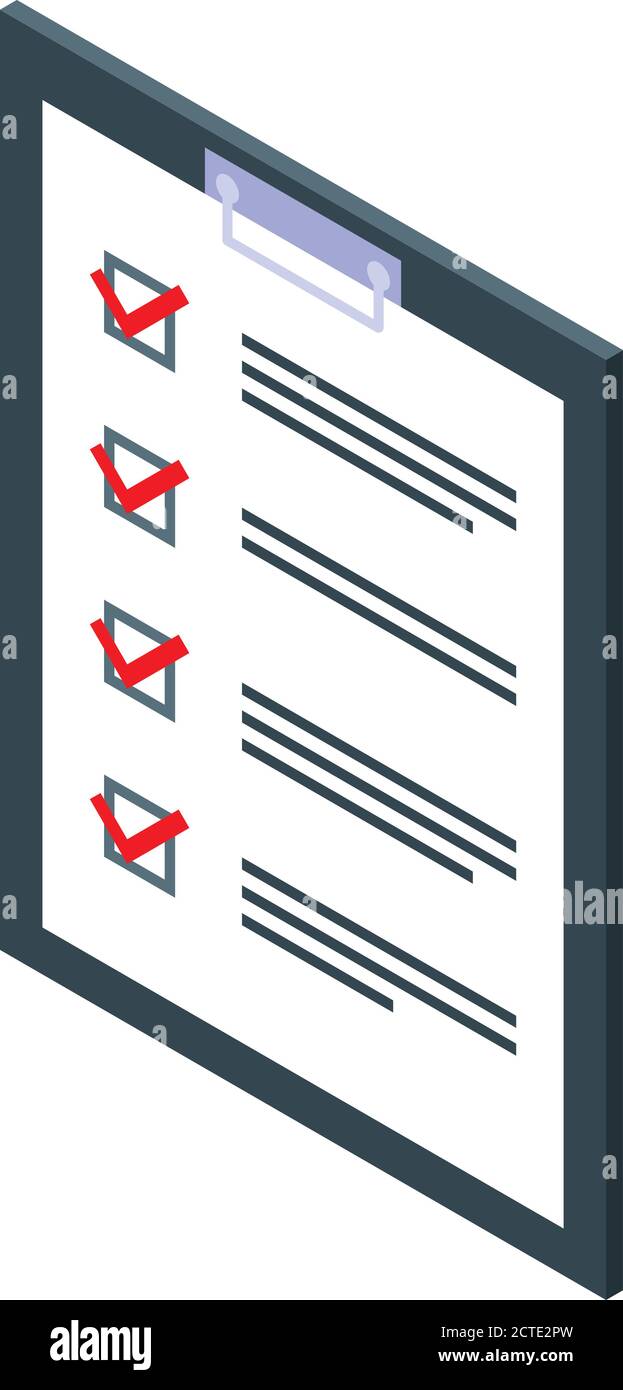 Quality assurance check list icon, isometric style Stock Vector Image ...