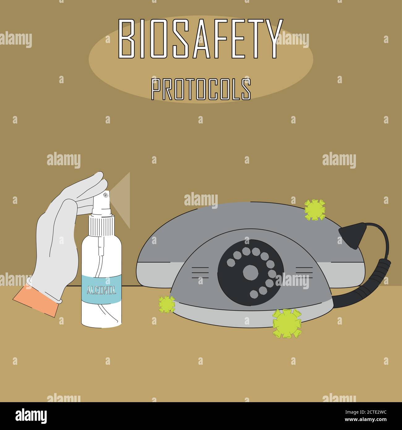 Biosafety protocols poster. Make use of alcohol - Vector Stock Vector ...