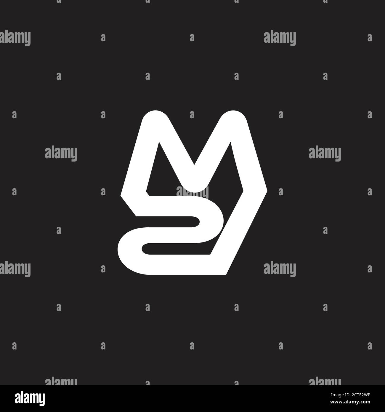 letter m2 infinity geometric line symbol logo vector Stock Vector Image ...