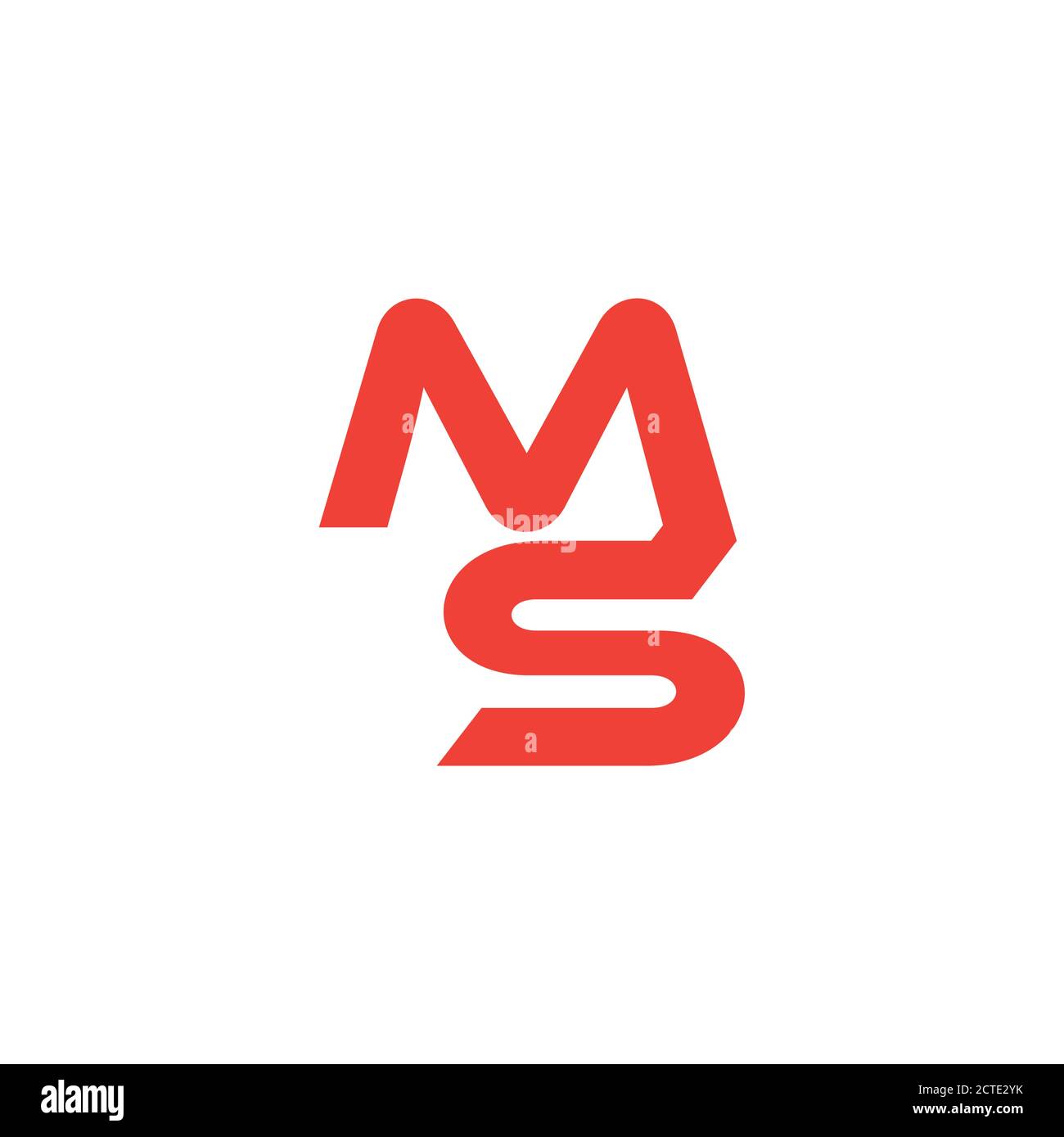 letter ms simple linked lines art logo vector Stock Vector Image & Art ...