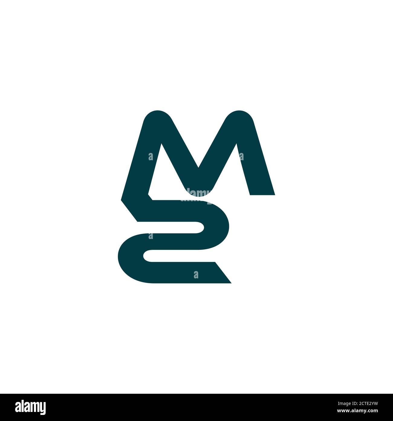 Letter M2 Simple Linked Lines Art Logo Vector Stock Vector Image And Art Alamy