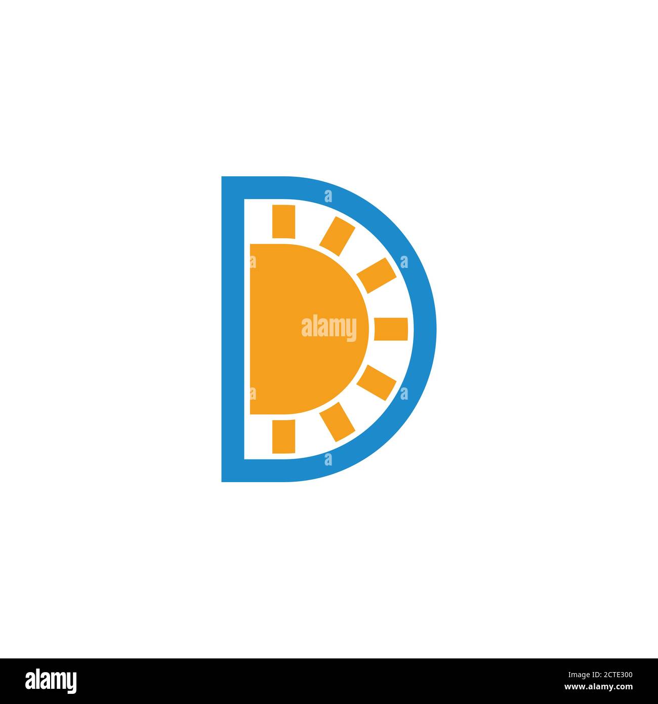 letter d simple geometric sun rays design logo vector Stock Vector ...