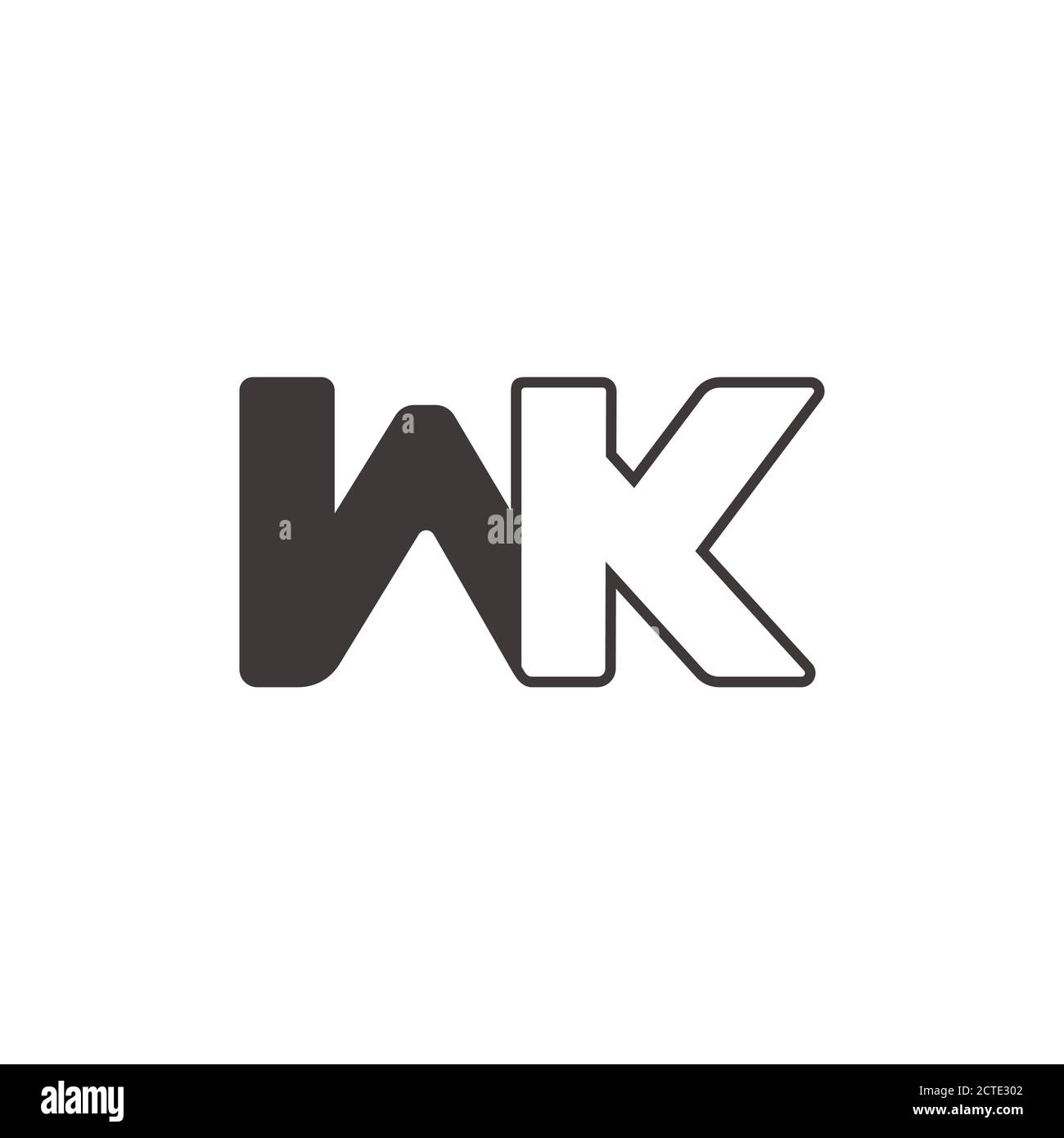 letter wk simple linked geometric logo vector Stock Vector Image & Art ...