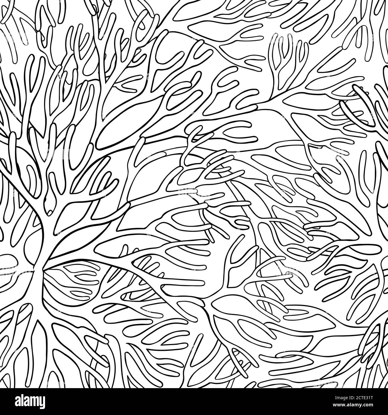 Seamless pattern sea algae Black and White Stock Photos & Images - Alamy