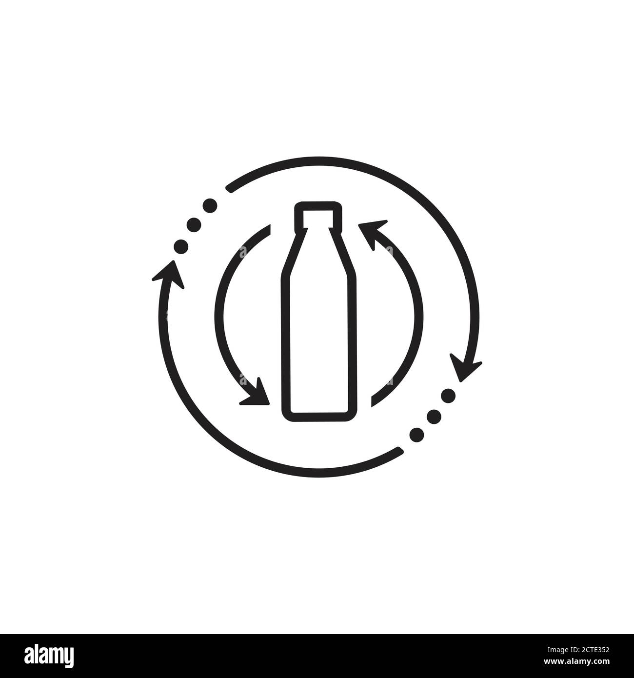 bottle circle thin line arrows shake symbol vector Stock Vector Image ...