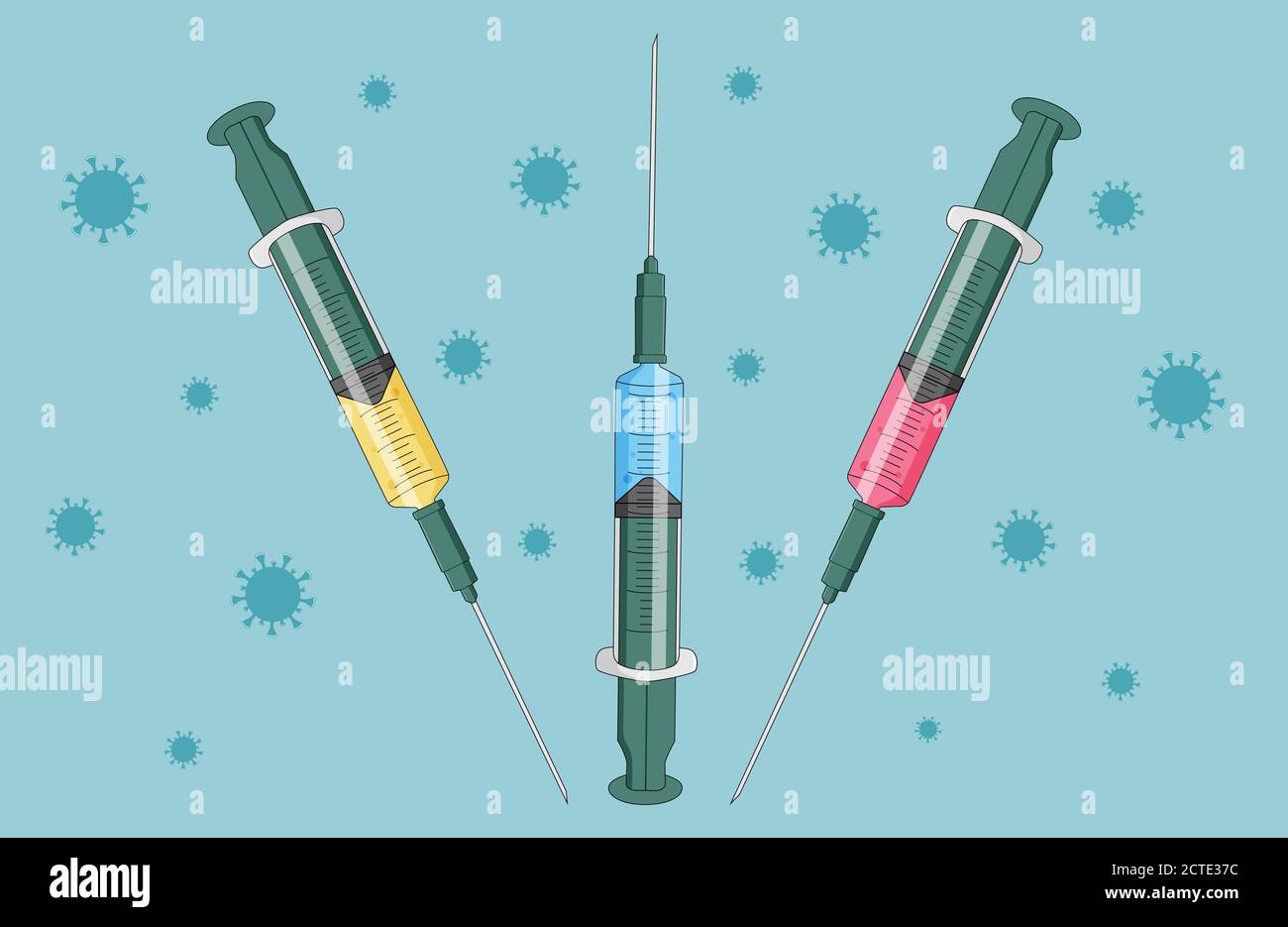 Syringe with needle and vaccine,medicine, injection concept, vector ...
