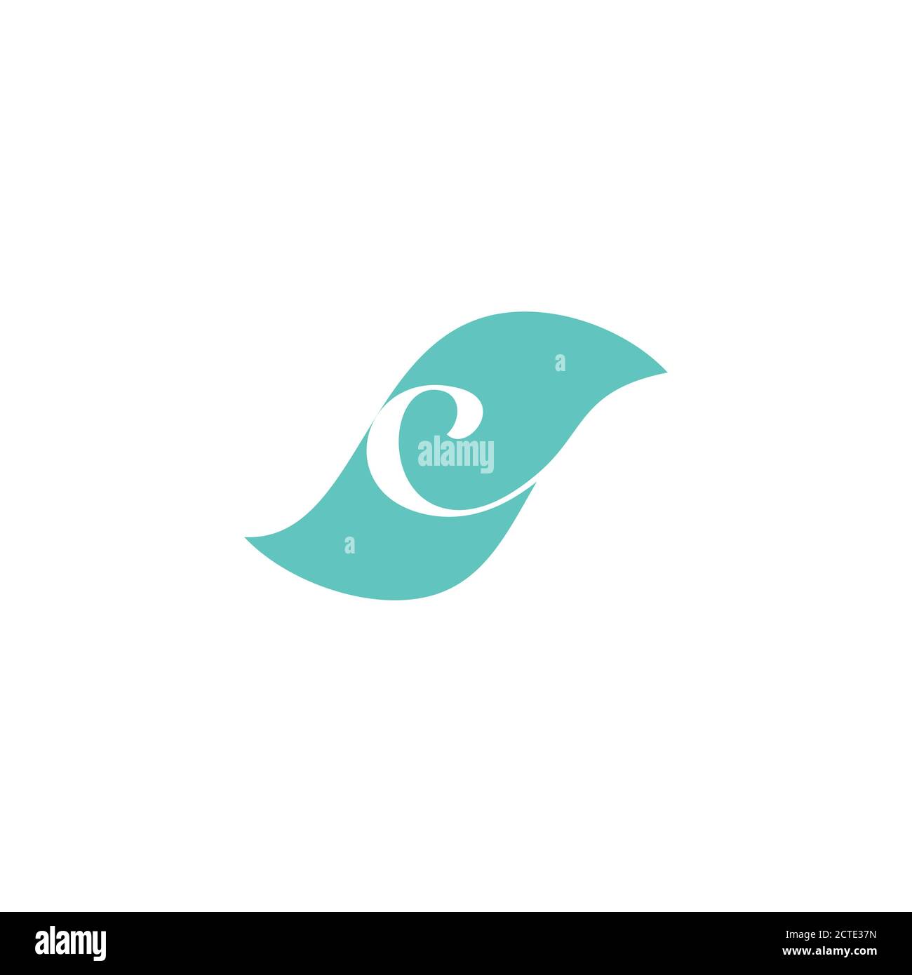 letter c curves blue wavy shape symbol logo vector Stock Vector Image ...