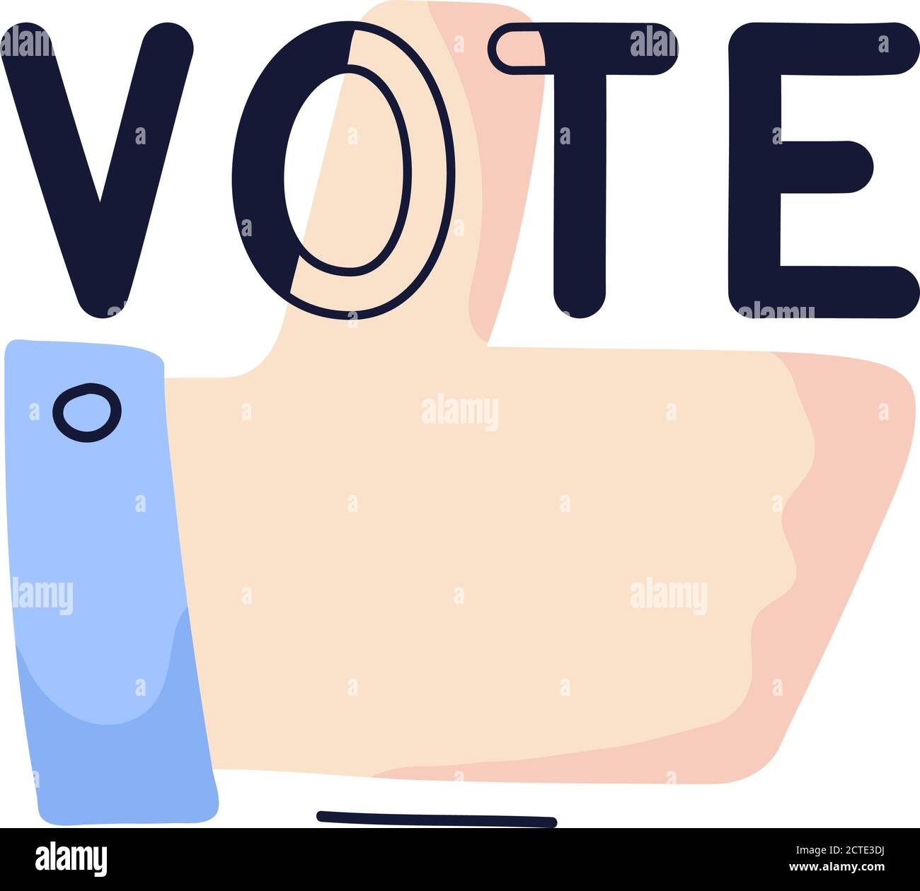 Vote Thumb up cartoon illustration. vector sign isolated on white ...