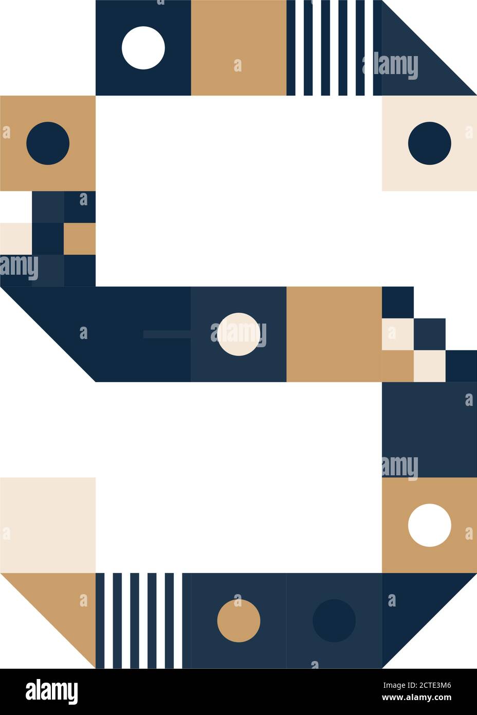 Vector Pixel Art Letter S. Colorful Letter Consist of Modules from ...