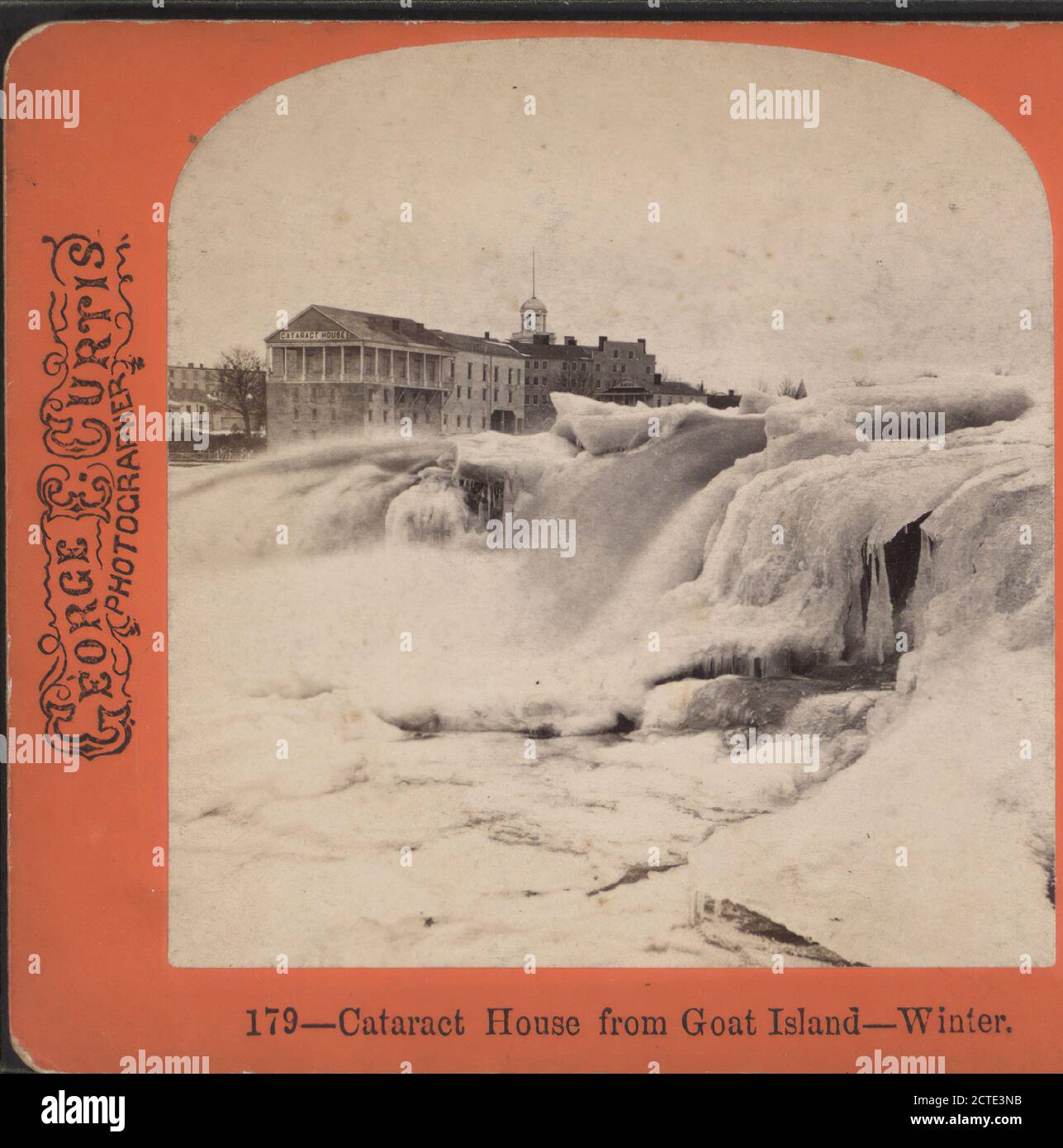Cataract House from Goat Island, winter., Curtis, George E. (d. 1910 ...