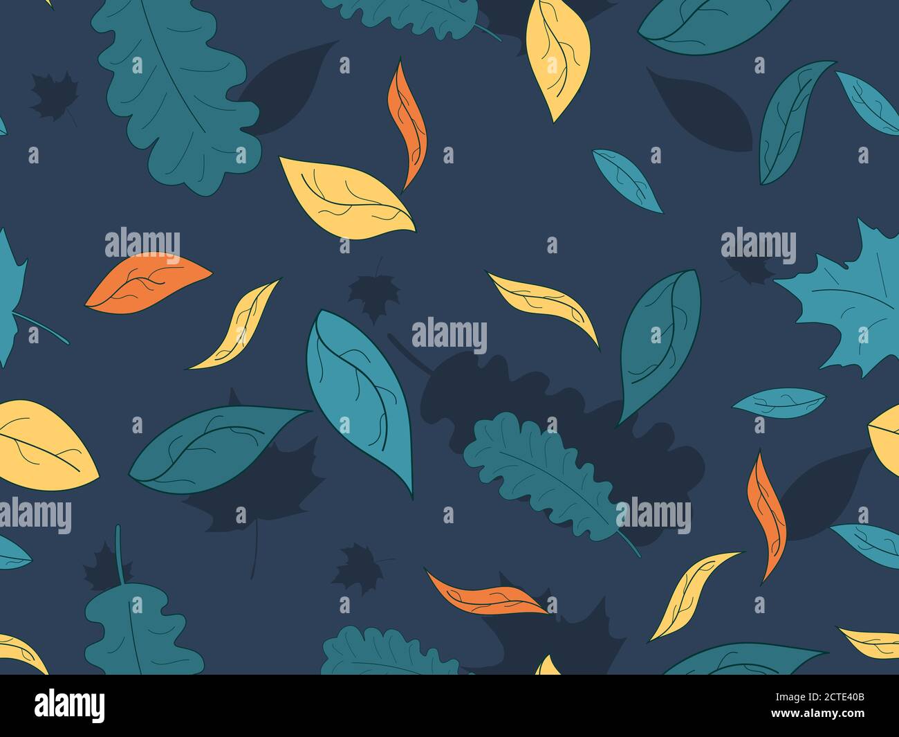Autumn leaves seamless pattern. Falling leaves, leaf fall. Oak and ...