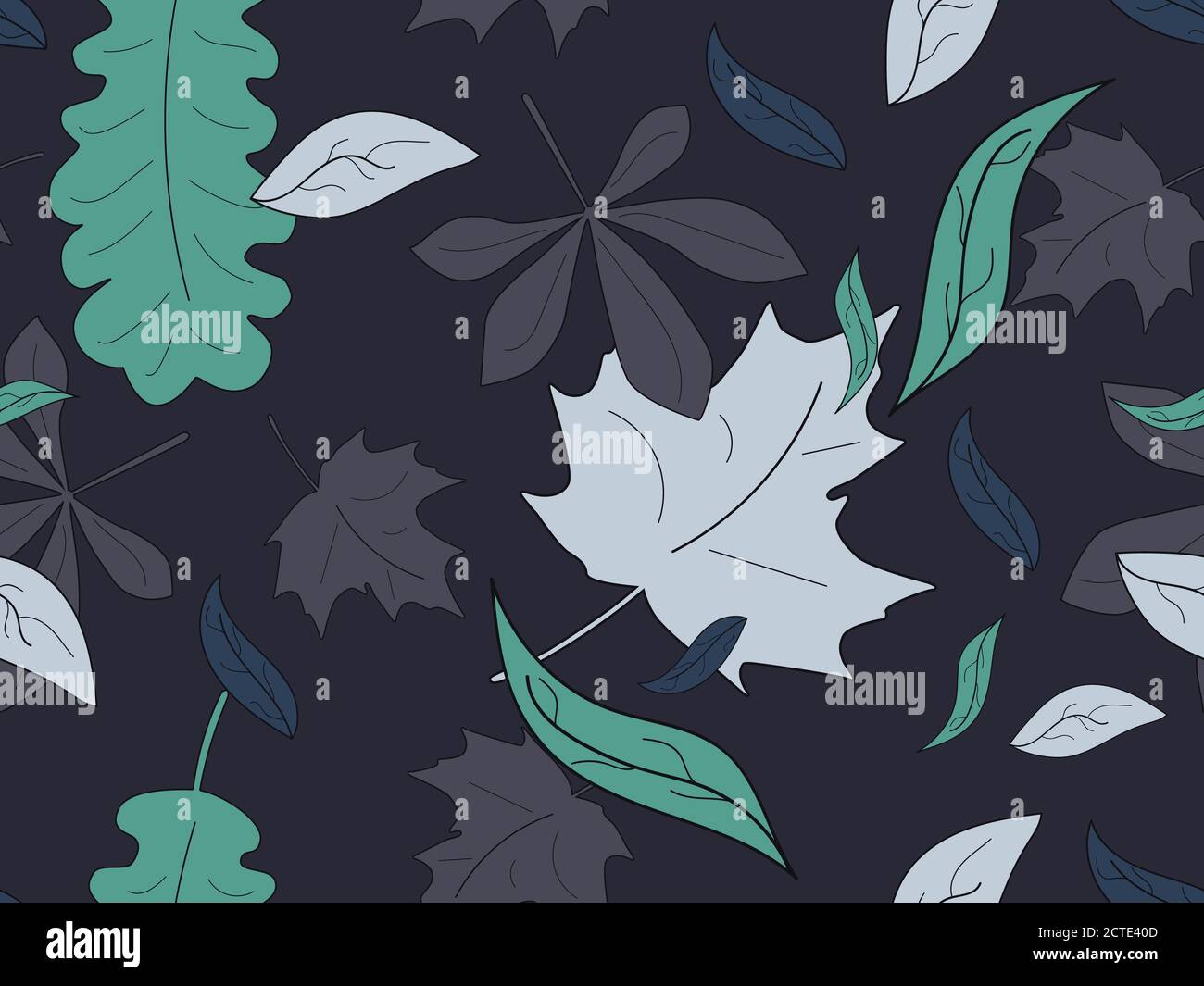 Autumn leaves seamless pattern. Falling leaves, leaf fall. Oak and ...