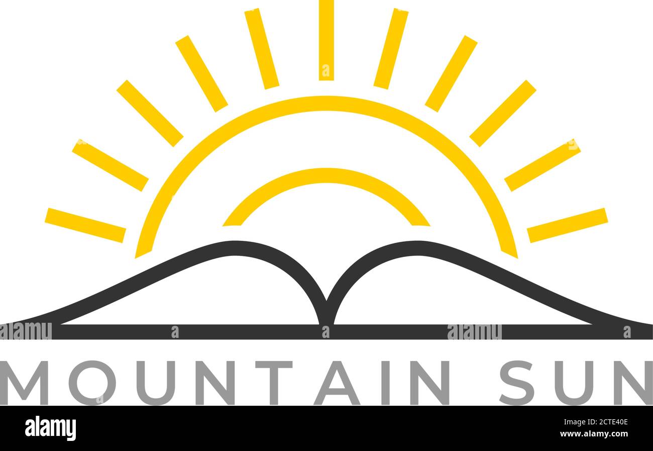 Mountains sun line style Stock Vector Images - Alamy