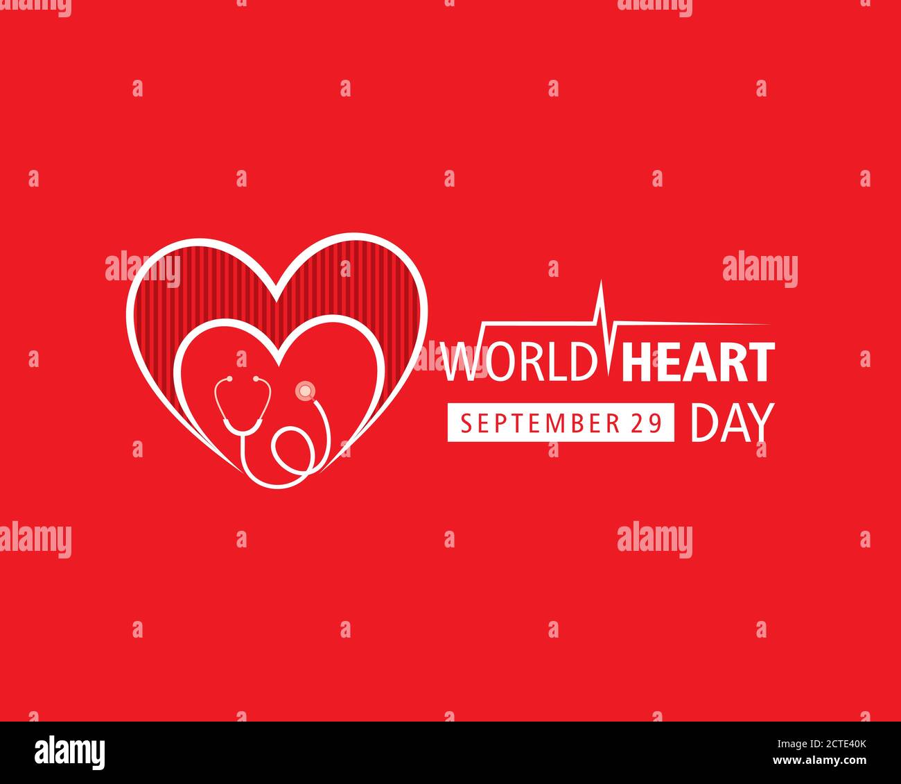 Vector Illustration of World Heart Day observed on 29 September Stock ...