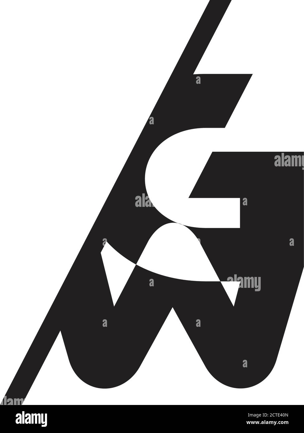 letter gw linked geometric slice logo vector Stock Vector Image & Art ...