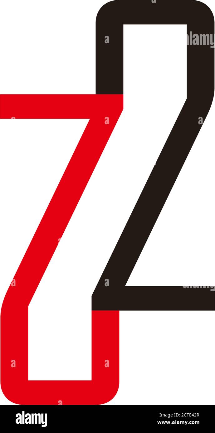 number 72 symbol simple geometric line logo vector Stock Vector Image ...