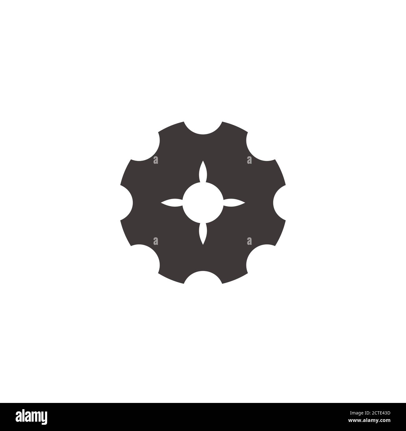 shine cog machine symbol, geometric design logo vector Stock Vector ...