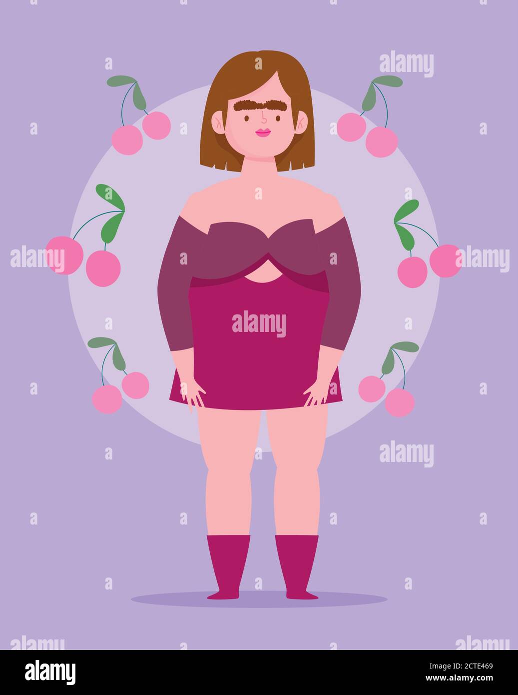 perfectly imperfect, cartoon woman character, plus size love your body ...