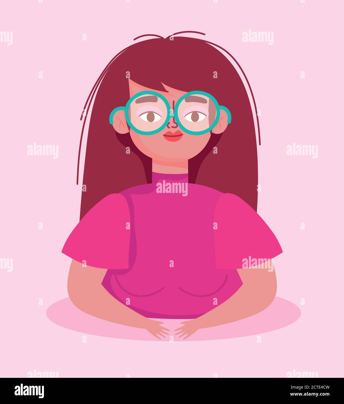 perfectly imperfect, cartoon woman portrait wearing eyeglasses vector ...