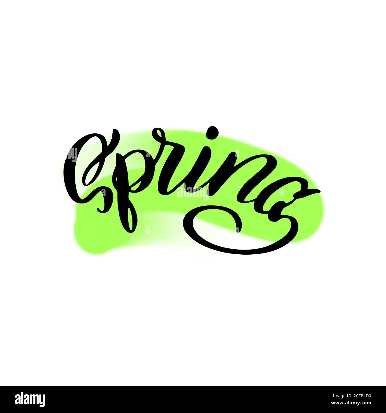 Spring lettering wrote by brush. Spring calligraphy Stock Vector Image ...