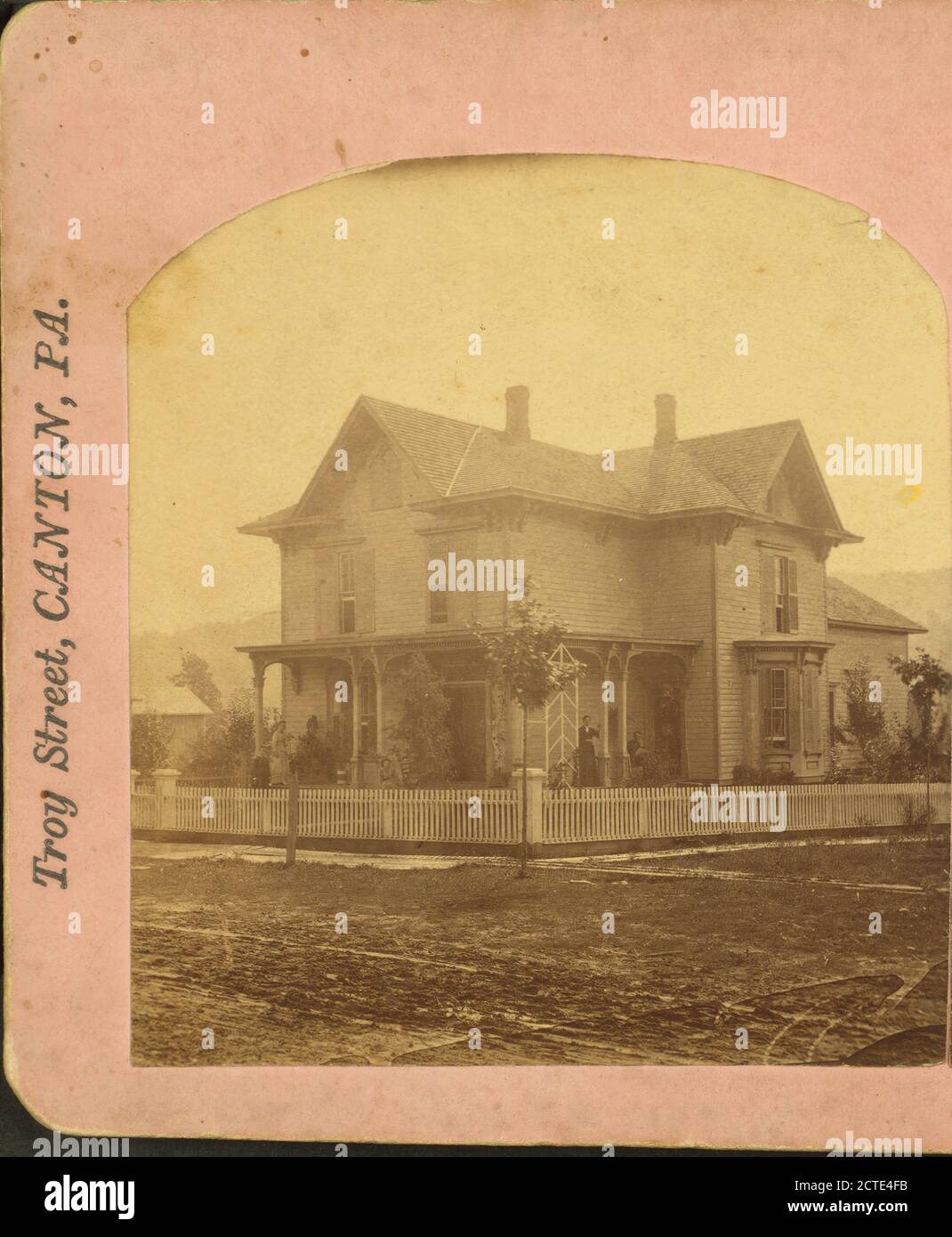 Two story frame house., Wright, B. L., Pennsylvania Stock Photo - Alamy