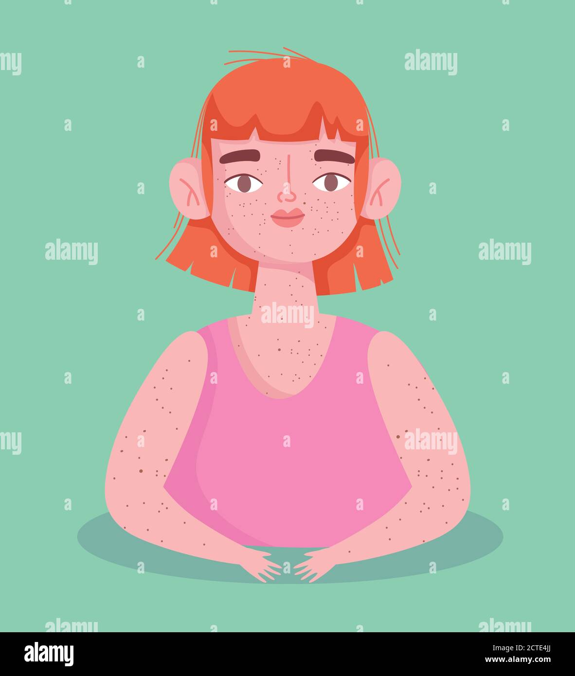 perfectly imperfect, cartoon woman with problem pigmentation on the ...