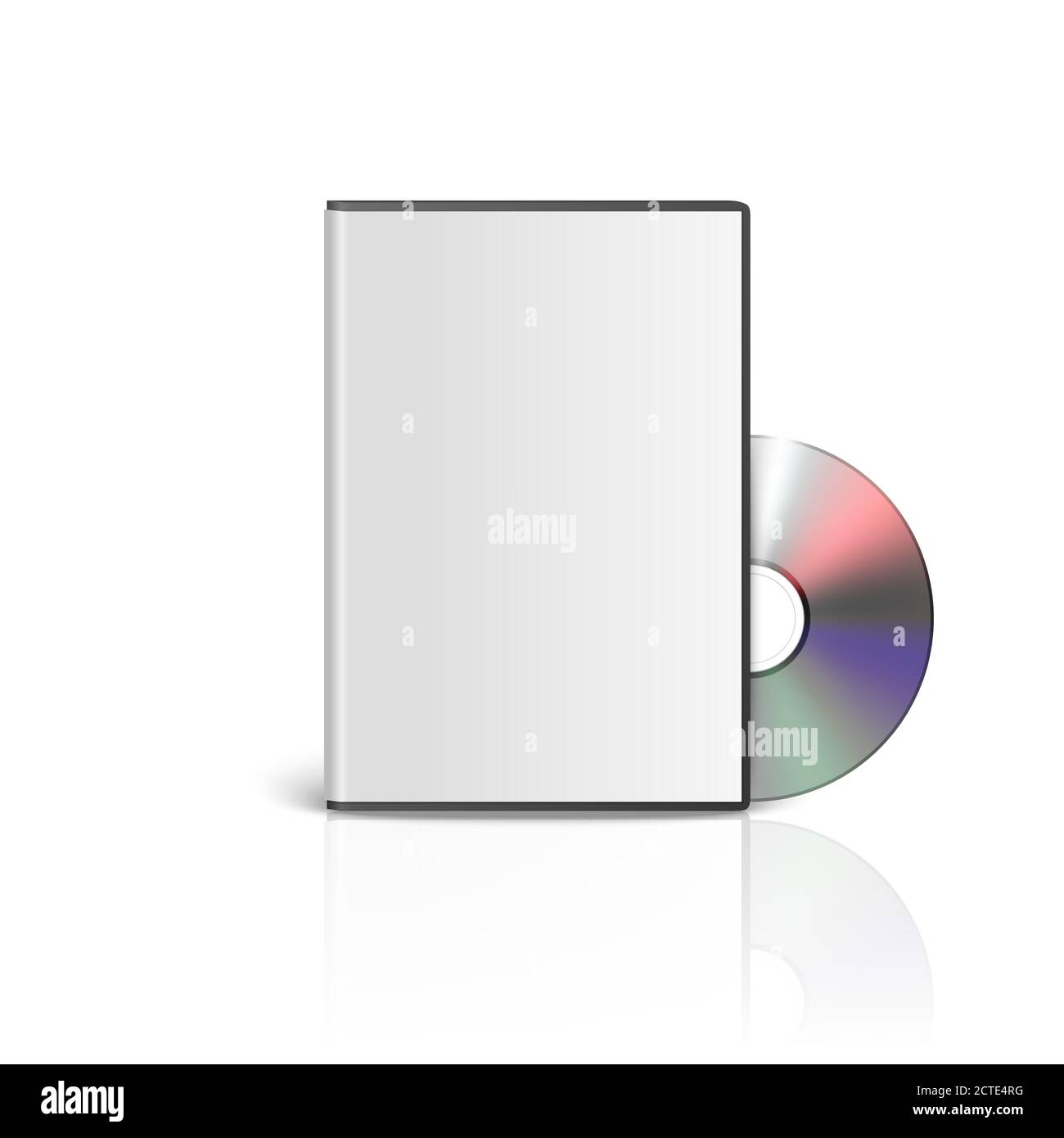 Vector 3d Realistic CD, DVD with Cover Box Set Closeup Isolated on ...