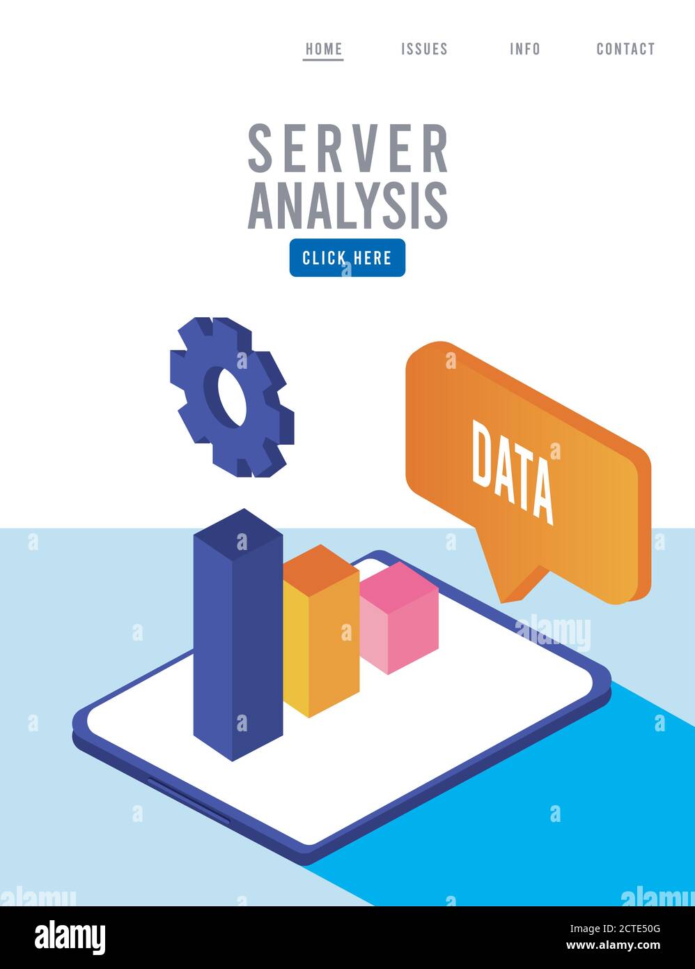 data analysis technology with tablet device and speech bubble vector ...