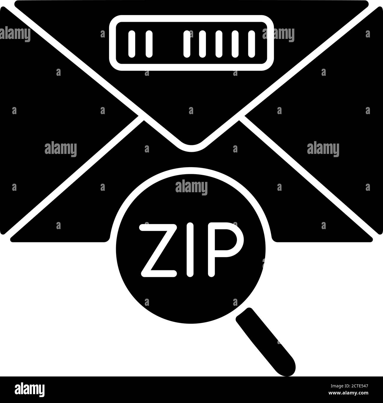 Zip Code Black Glyph Icon Stock Vector Image Art Alamy