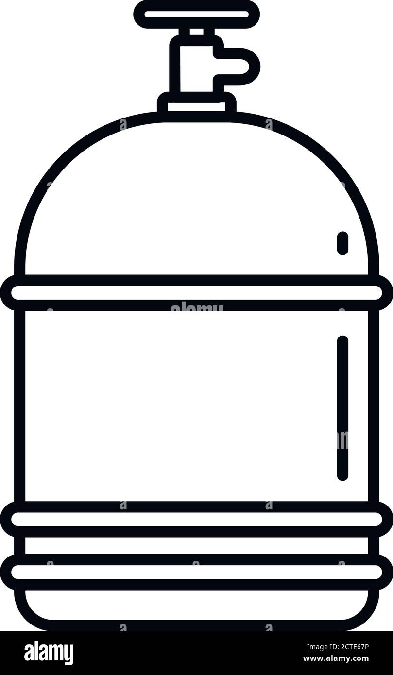 Gas cylinder filling icon. Outline gas cylinder filling vector icon for ...