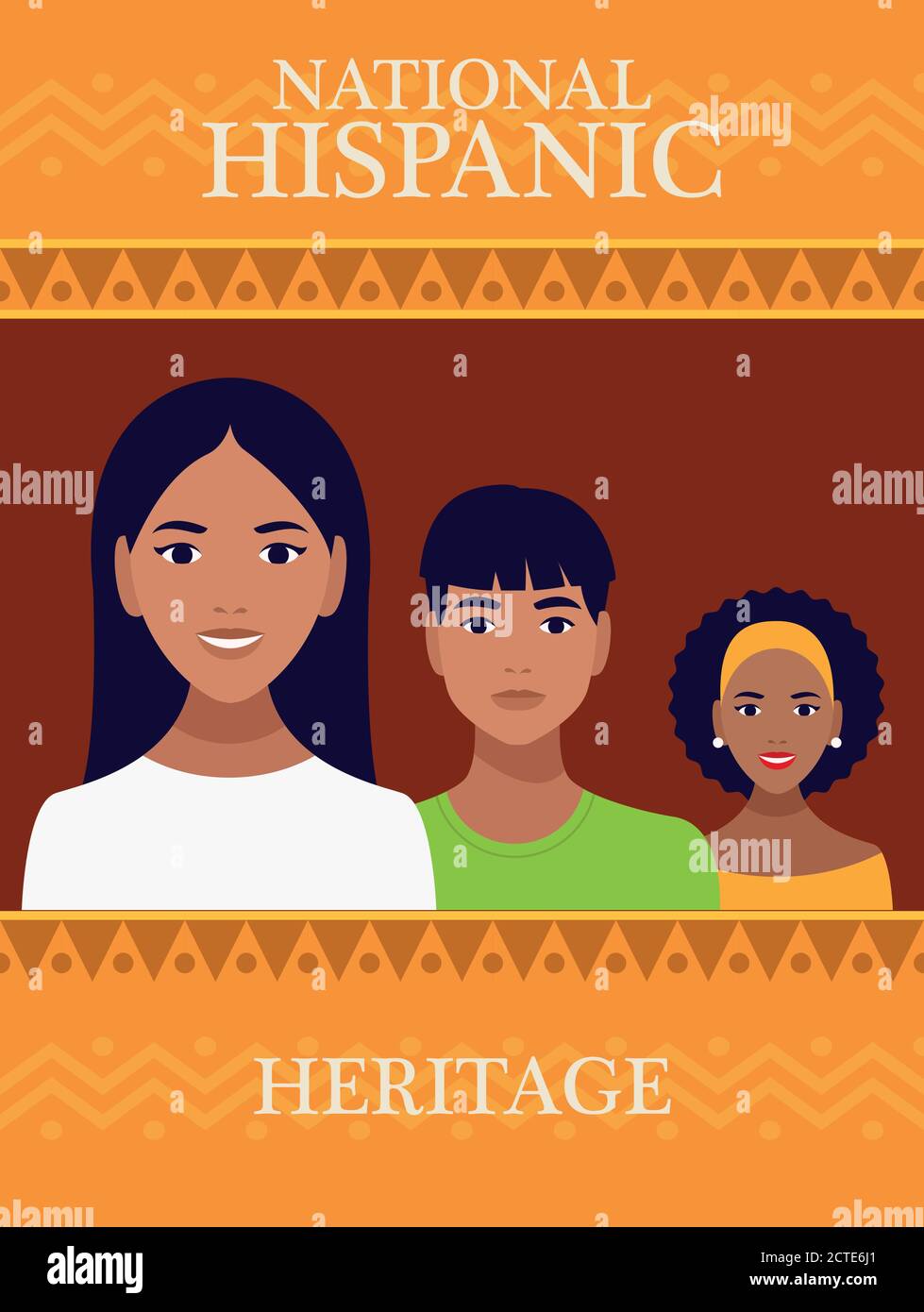national hispanic heritage celebration lettering with people vector ...