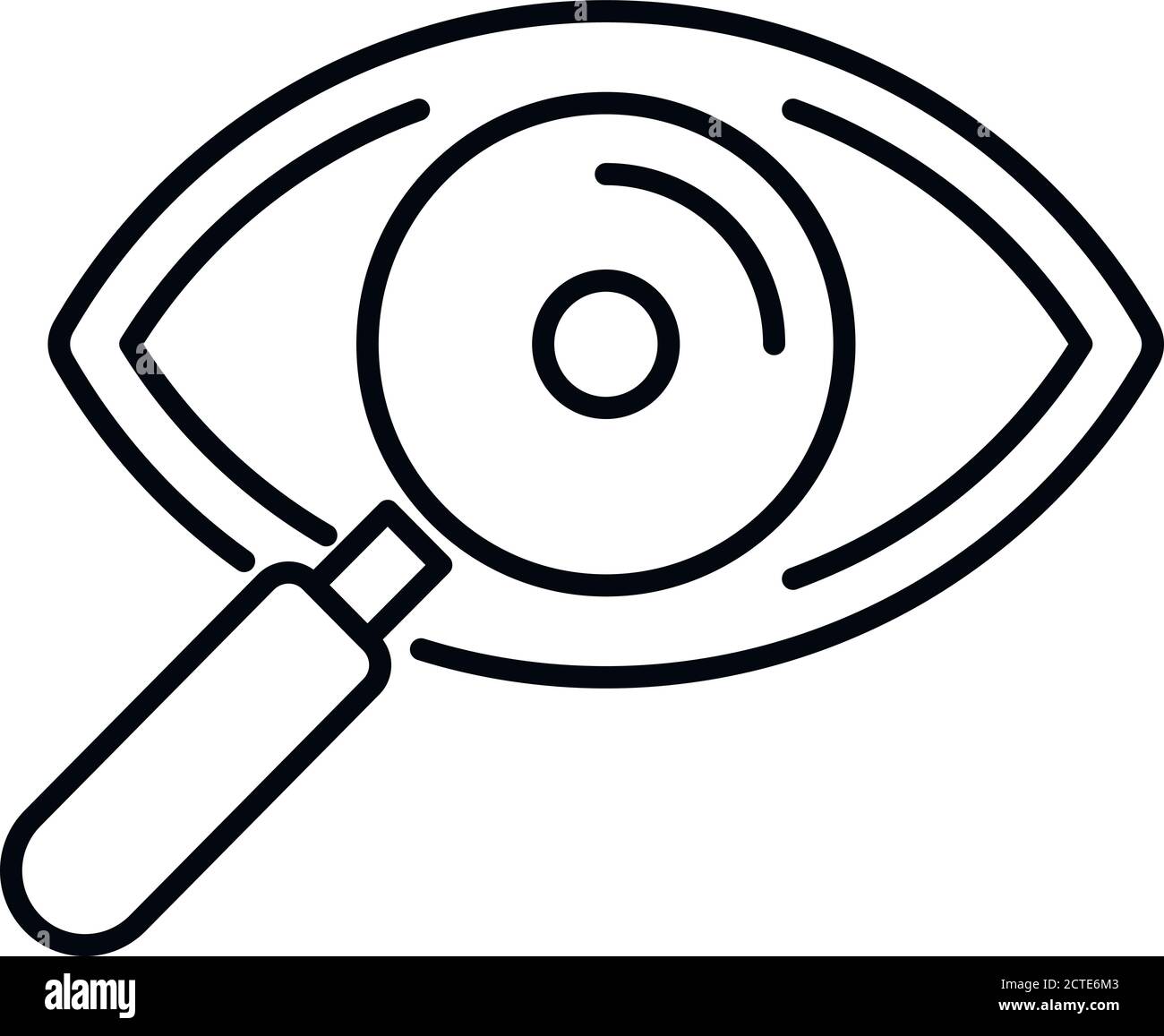 Search eye exploration icon. Outline search eye exploration vector icon ...