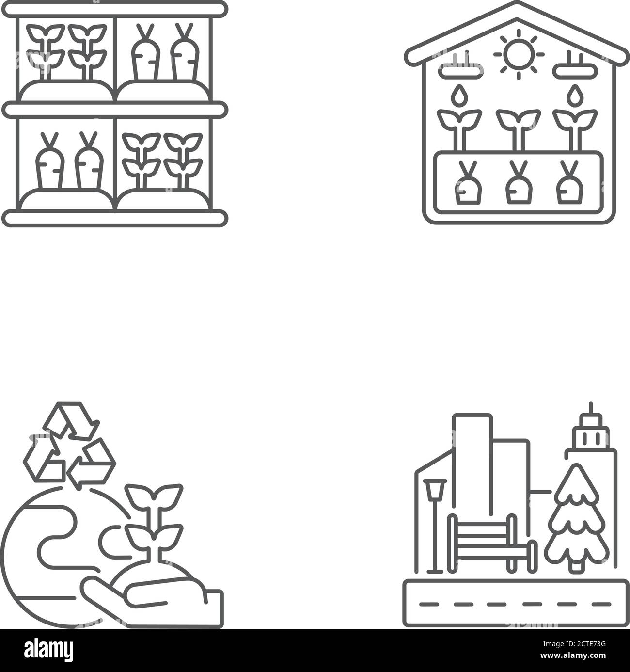 Ecological production linear icons set Stock Vector Image & Art - Alamy