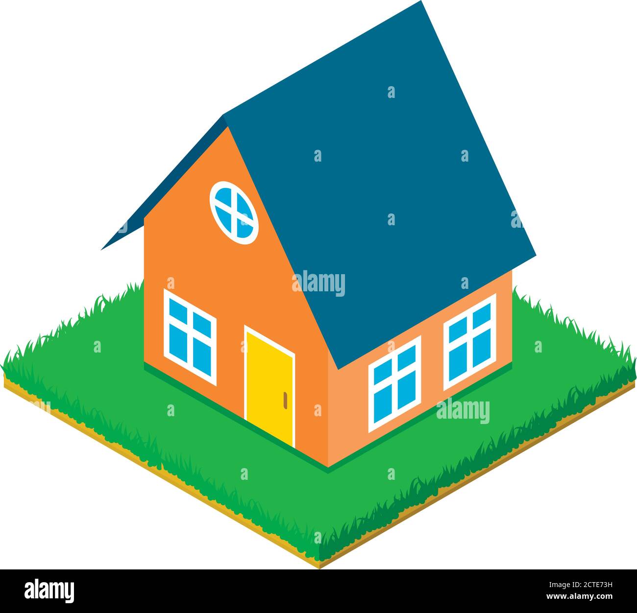 Orange house icon, isometric style Stock Vector Image & Art - Alamy