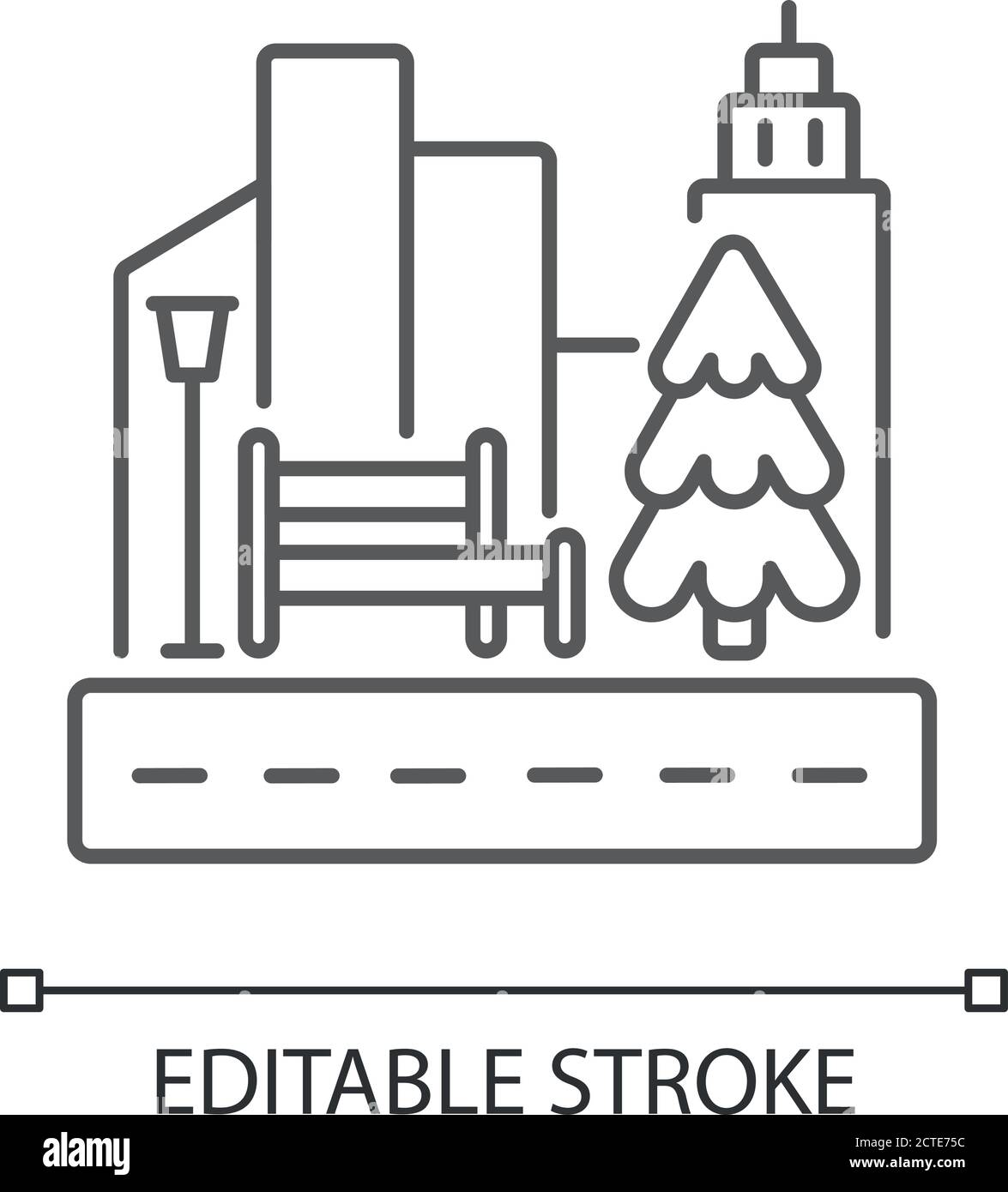 Street landscaping linear icon Stock Vector Image & Art - Alamy