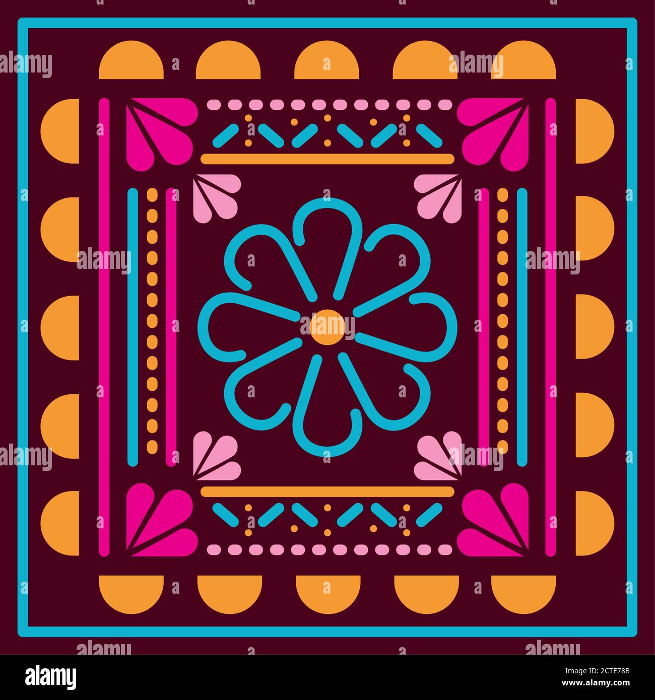 mexican flower in frame vector design Stock Vector Image & Art - Alamy