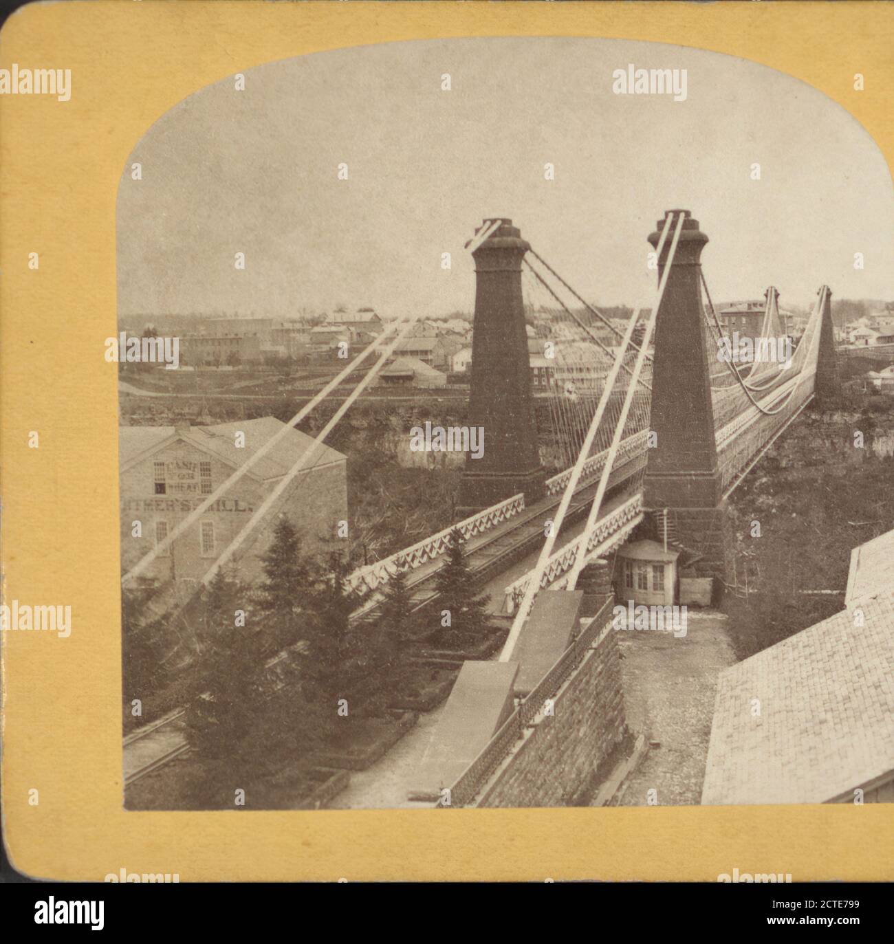 Niagara Falls, first Suspension Bridge., 1865, New York (State ...